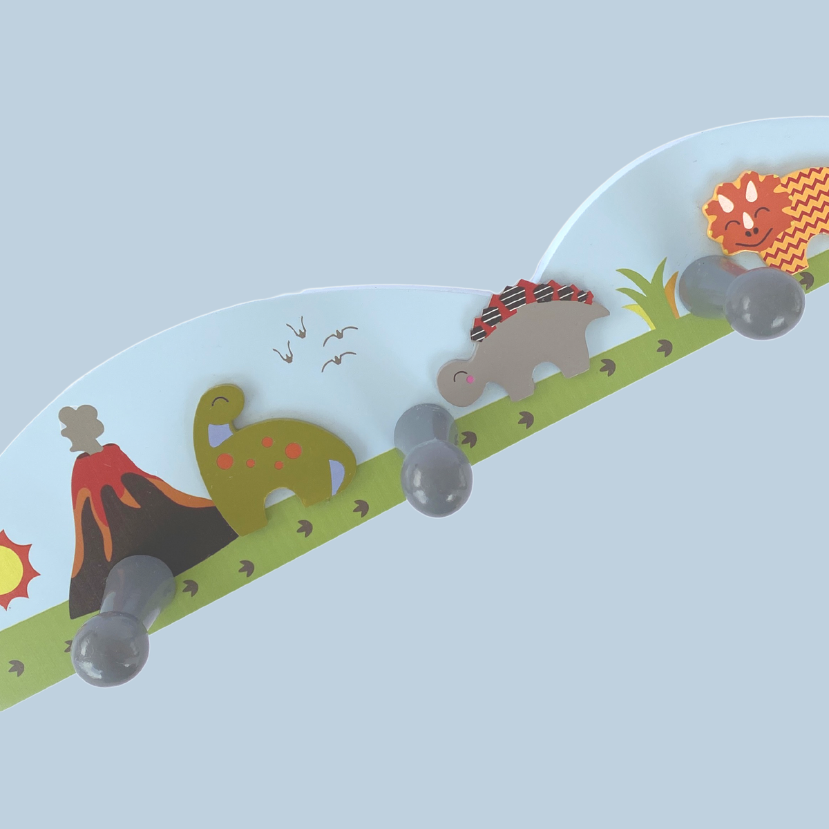 Childrens Wooden DINOSAUR Coat Rack Brontosaurus, Triceratops ...